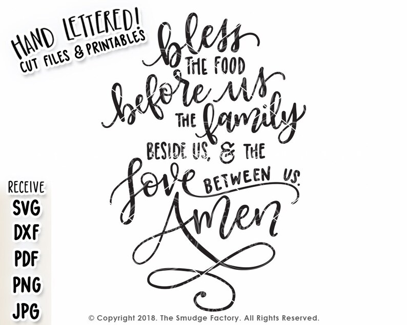 Bless the Food Before Us Bible Verse SVG Printable Wall Art - Etsy