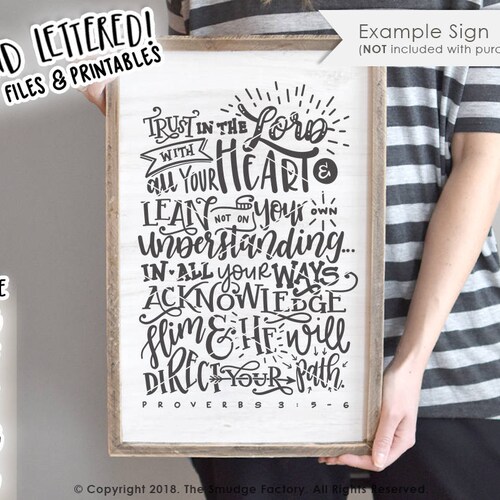 Proverbs 3:5-6 SVG Cut File Trust in the Lord With All Your - Etsy