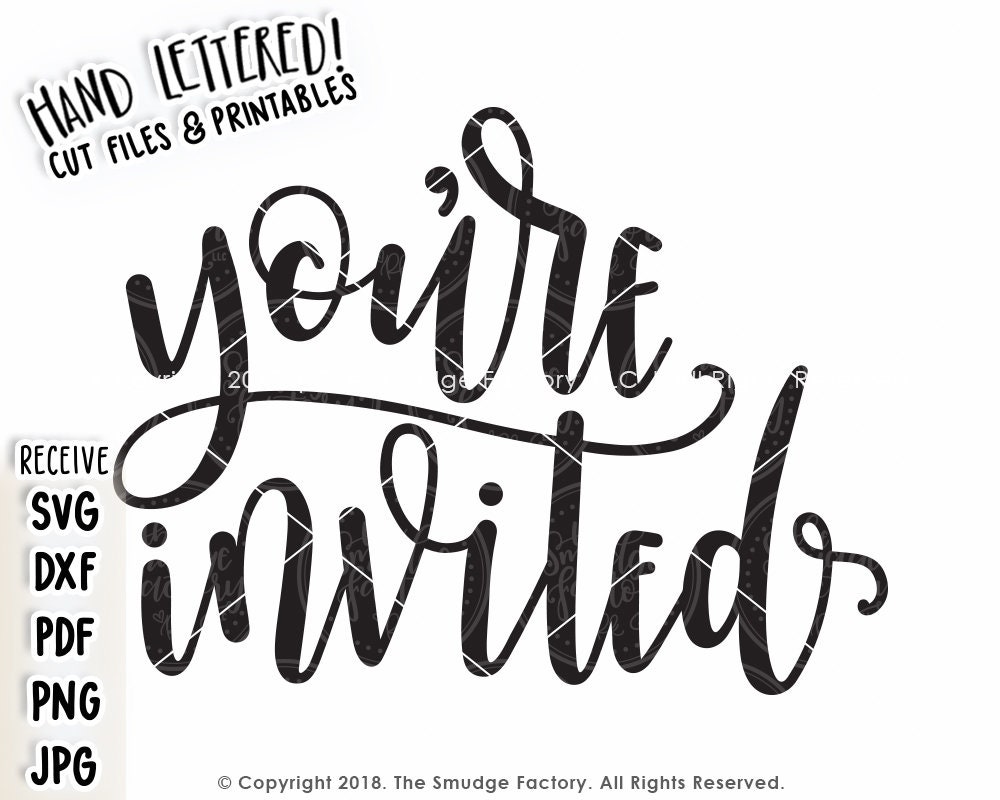 Estás invitado SVG Clipart de invitación a fiesta Archivo - Etsy México