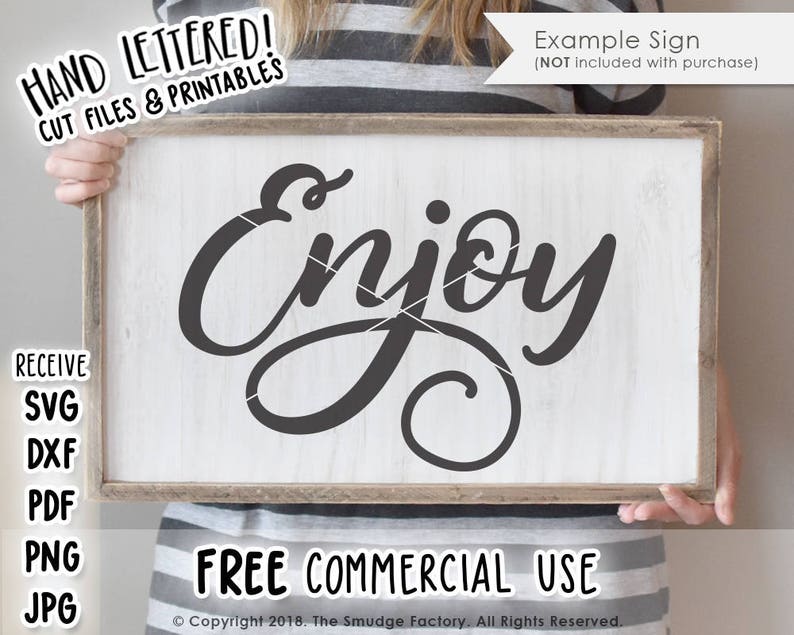 Enjoy SVG Cut File Enjoy Printable Eat Hand Lettered SVG - Etsy