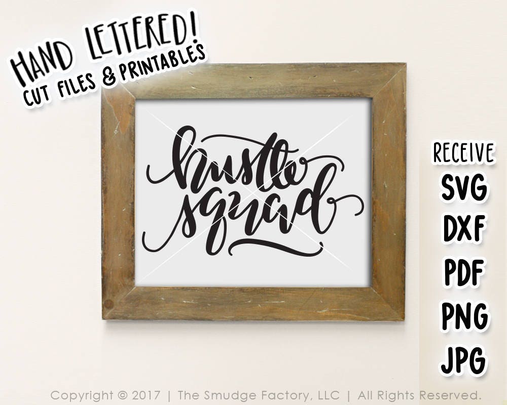 Hustle SVG Cut File Hustle Squad Girl Boss SVG Cutting File | Etsy