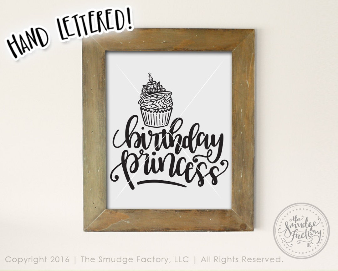 Birthday Princess Printable File, DIY Birthday Print, Print and Cut ...