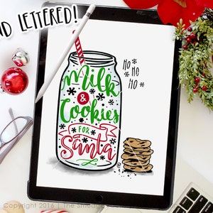 Christmas Printable File, Milk and Cookies for Santa, Mason Jar DIY ...