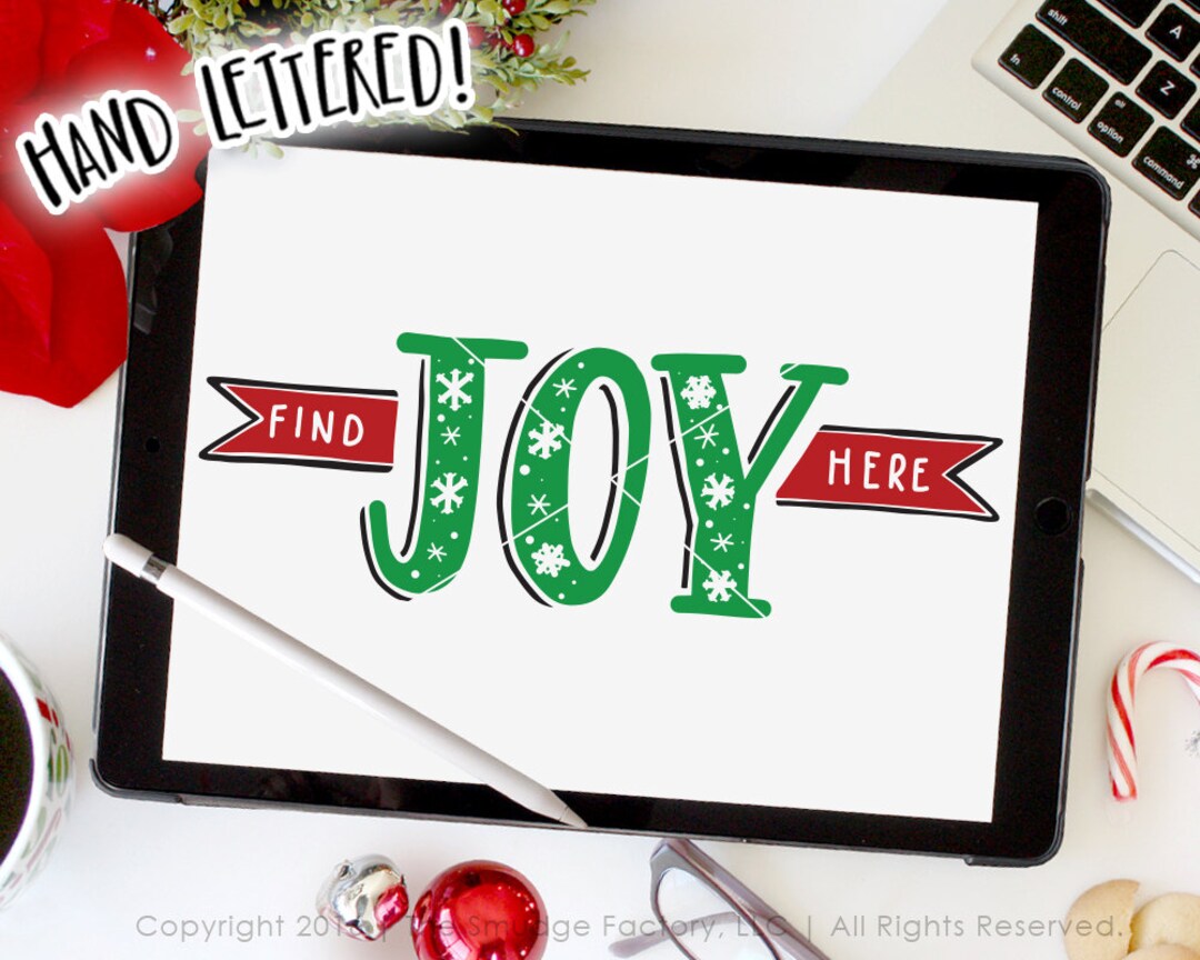 Joy SVG Cut File, Hand Lettered, Silhouette, Cricut Cutting File, Find ...