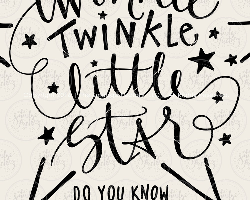 Star SVG Cut File Twinkle Twinkle Little Star Silhouette | Etsy