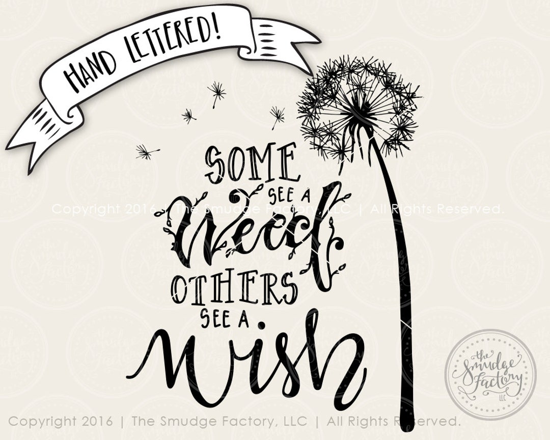 Dandelion Wish SVG, Hand Lettered Cut File (digital Download) - Etsy