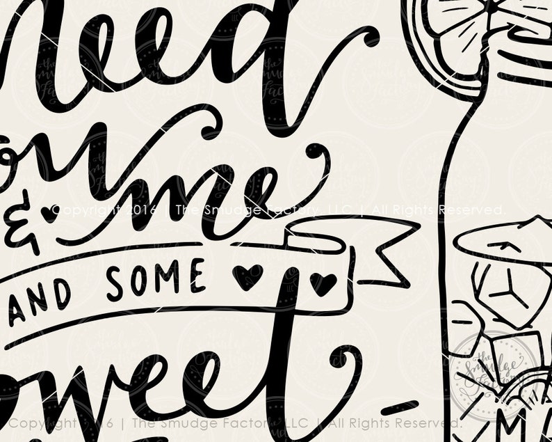 Sweet Tea Printable File All You Need is You & Me and Sweet - Etsy