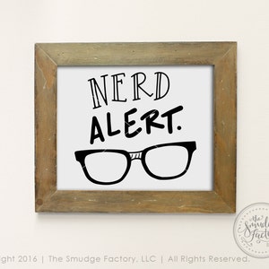 Nerd Alert SVG Cut File, Geek Cutting File, Baby Tee, Dork Download ...