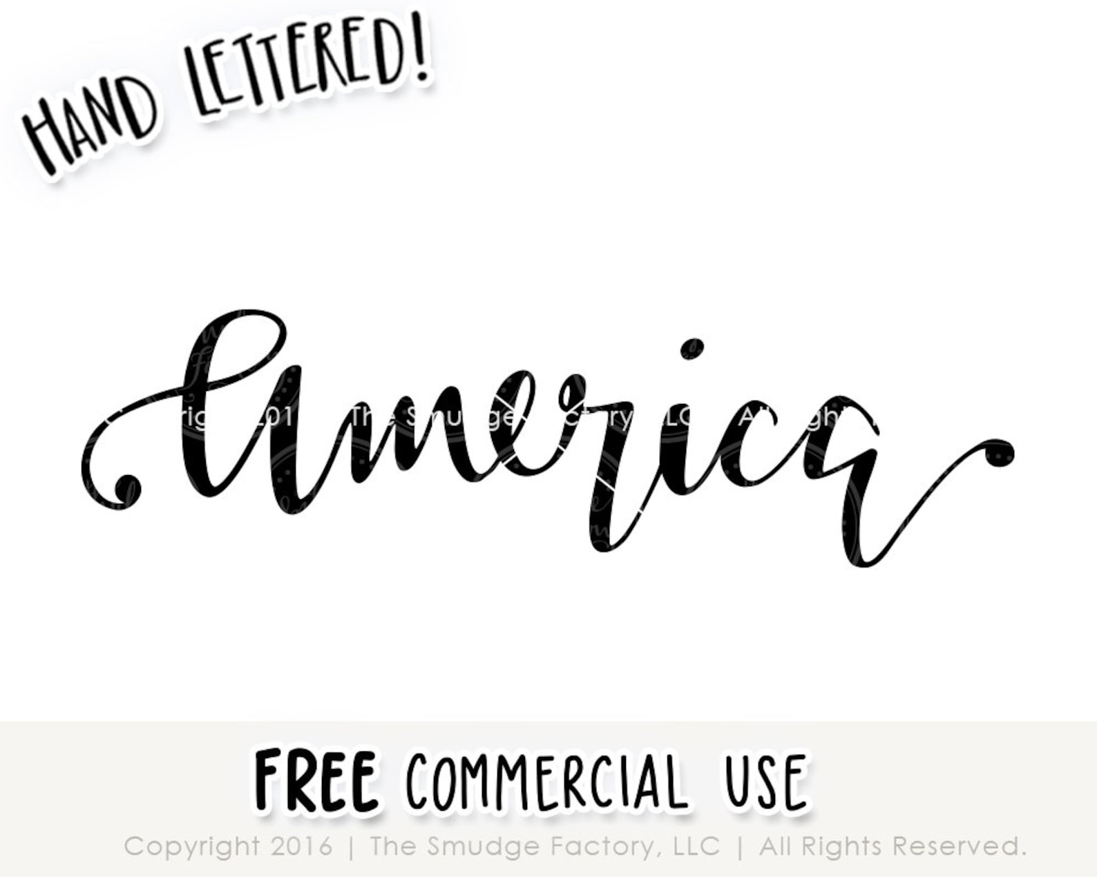 America SVG Cut File Hand Lettered Vector Silhouette SVG - Etsy