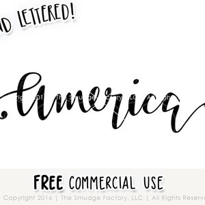 America SVG Cut File, Hand Lettered Vector (instant Download) - Etsy