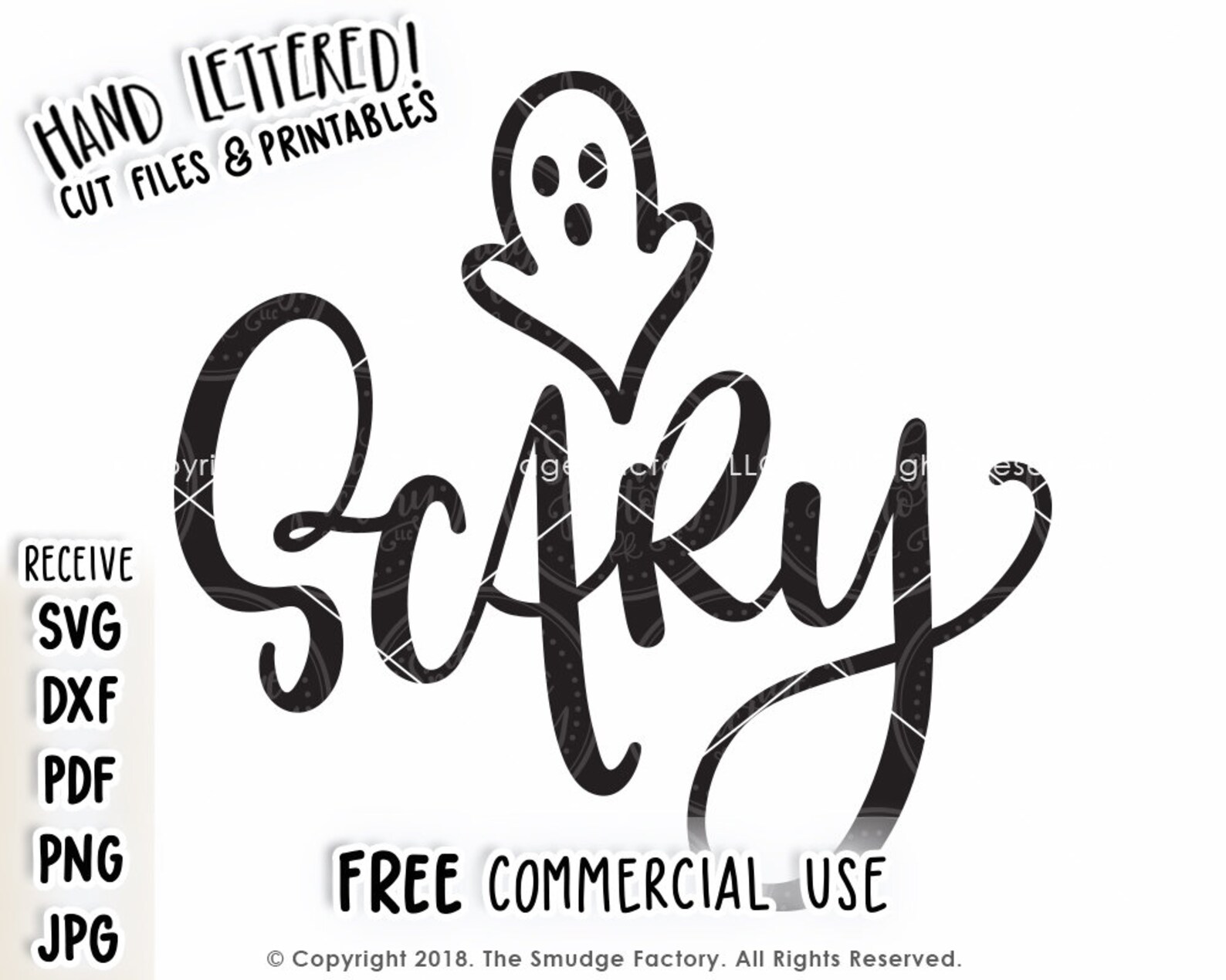 Scary SVG Halloween Cut File Silhouette Cricut Hand | Etsy