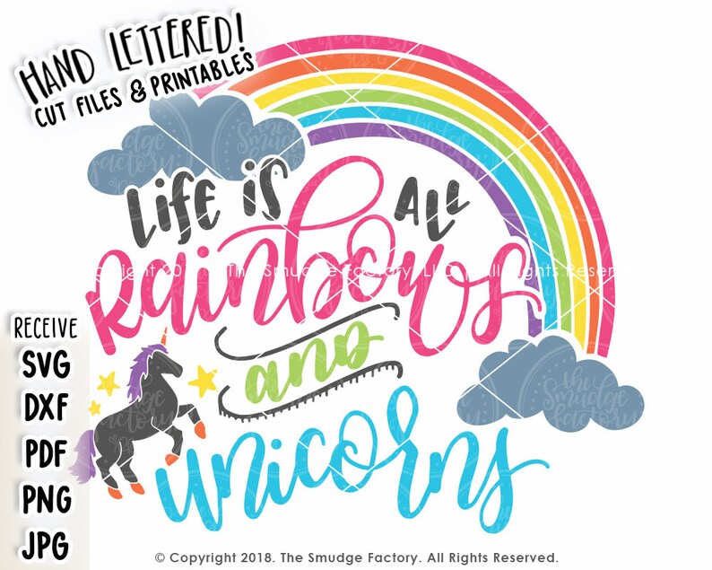 Rainbow SVG Unicorn SVG Life is All Rainbows and Unicorns - Etsy