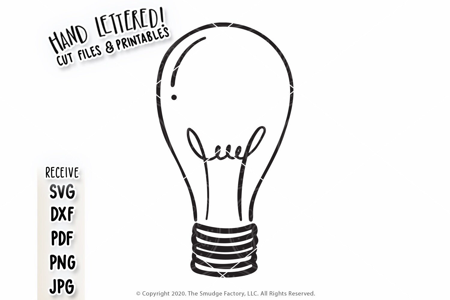 Light Bulb SVG Cut File Hand Drawn SVG Cutting File | Etsy