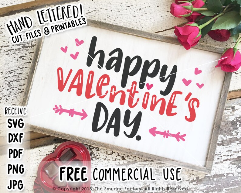 Valentine SVG Cut File Happy Valentine's Day Love SVG | Etsy