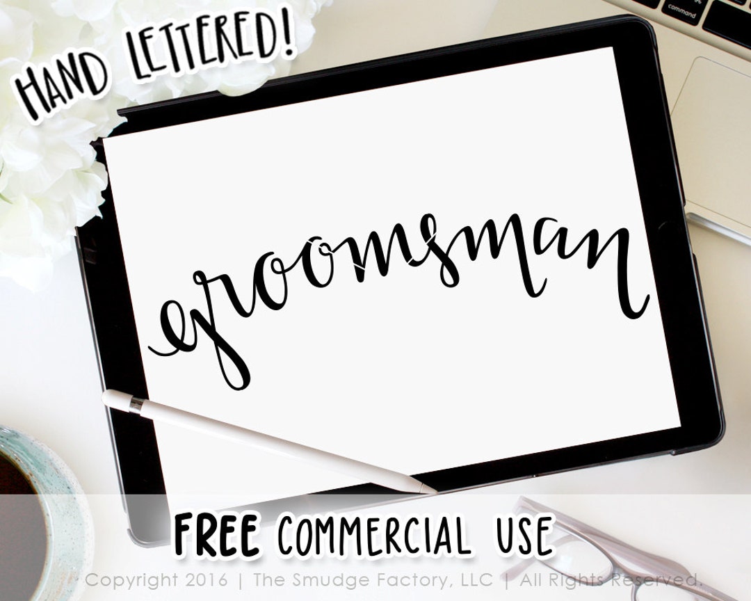 Groomsman Vector Handwritten Silhouette Calligraphy Cut - Etsy