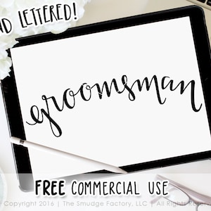 Groomsman Vector Handwritten Silhouette Calligraphy Cut - Etsy