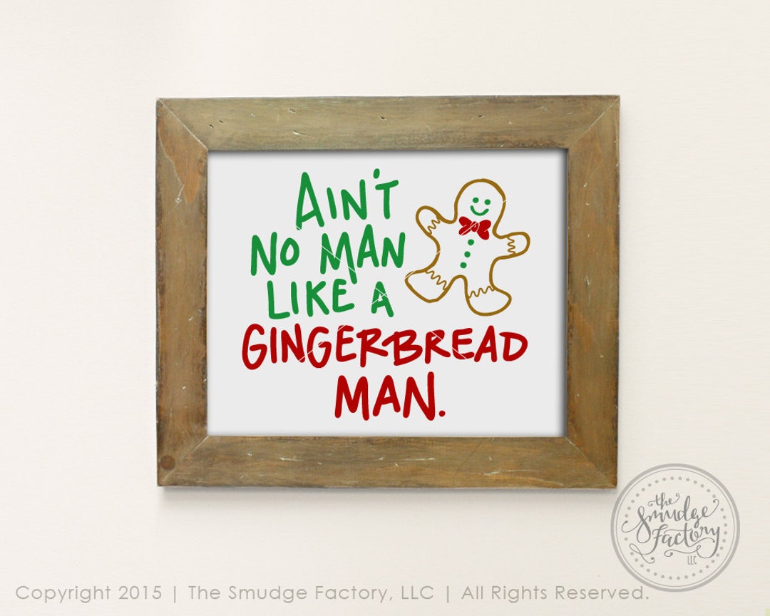 Gingerbread Man Christmas Wall Art, Holiday Decor (digital Download) - Etsy
