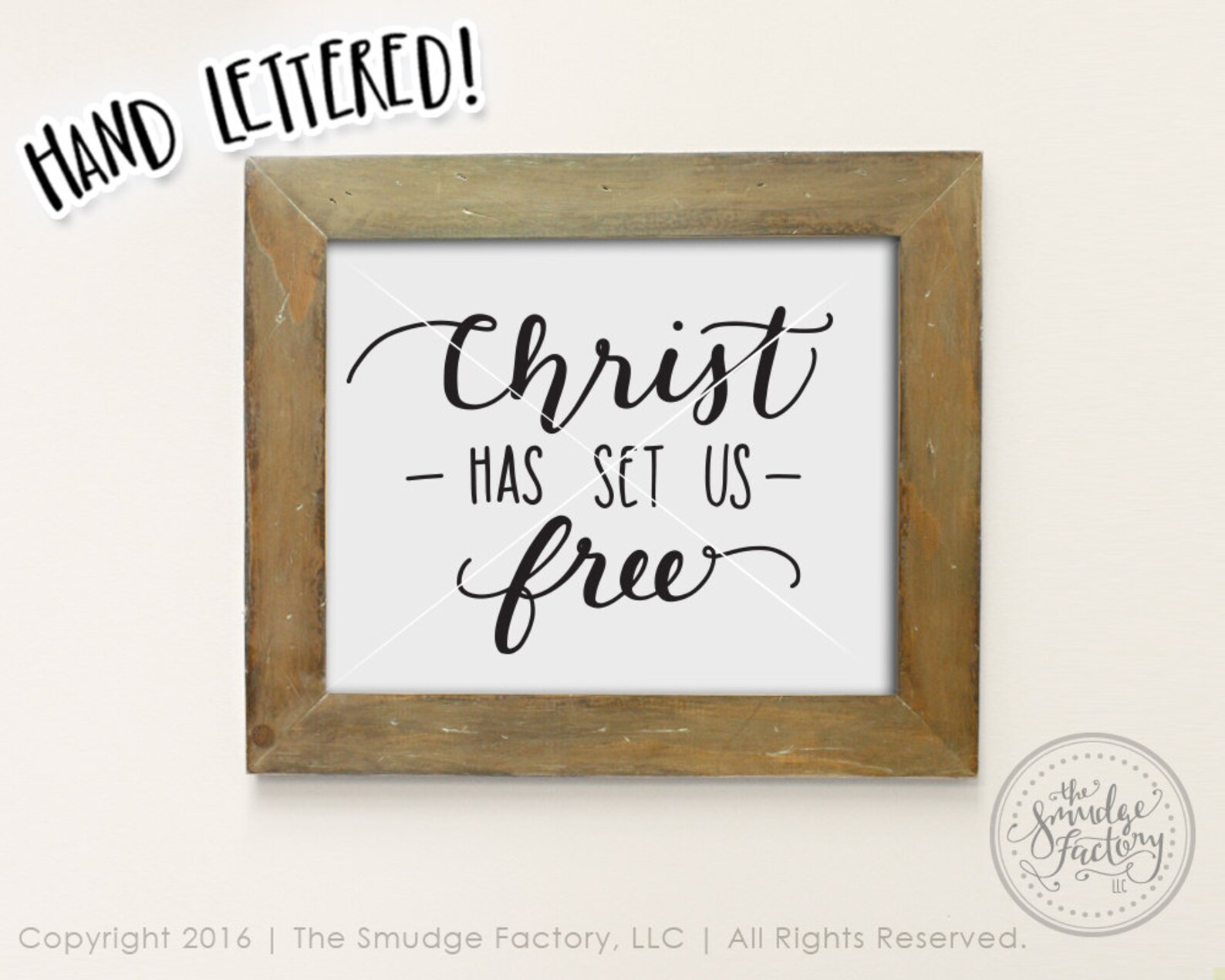Bible Verse SVG Christ Has Set Us Free SVG Hand Lettered - Etsy
