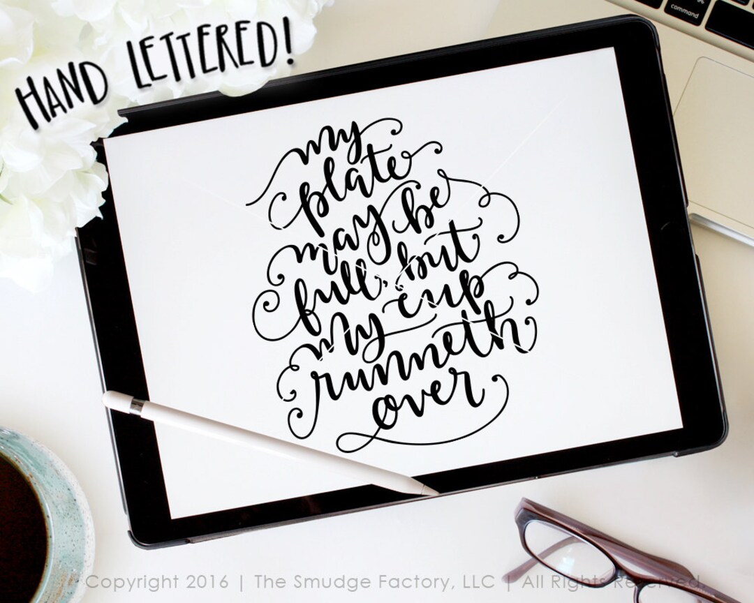 Cup Runneth Over SVG Cut File, Bible Verse SVG, Christian Cut File ...