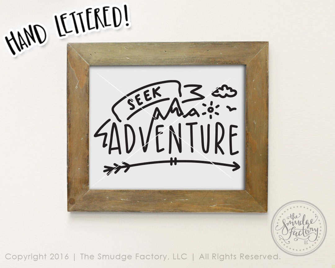 Adventure Printable File, Seek Adventure Wanderlust DIY Wall Art ...