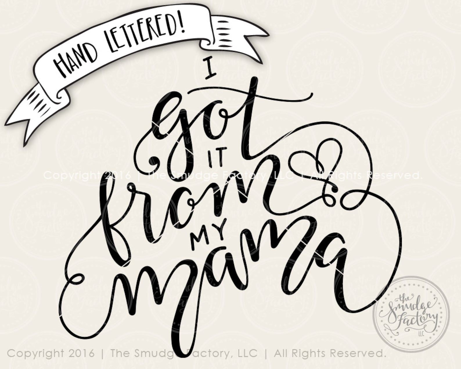 I Got It From My Mama SVG Cut File Cute Baby SVG Hand Drawn - Etsy