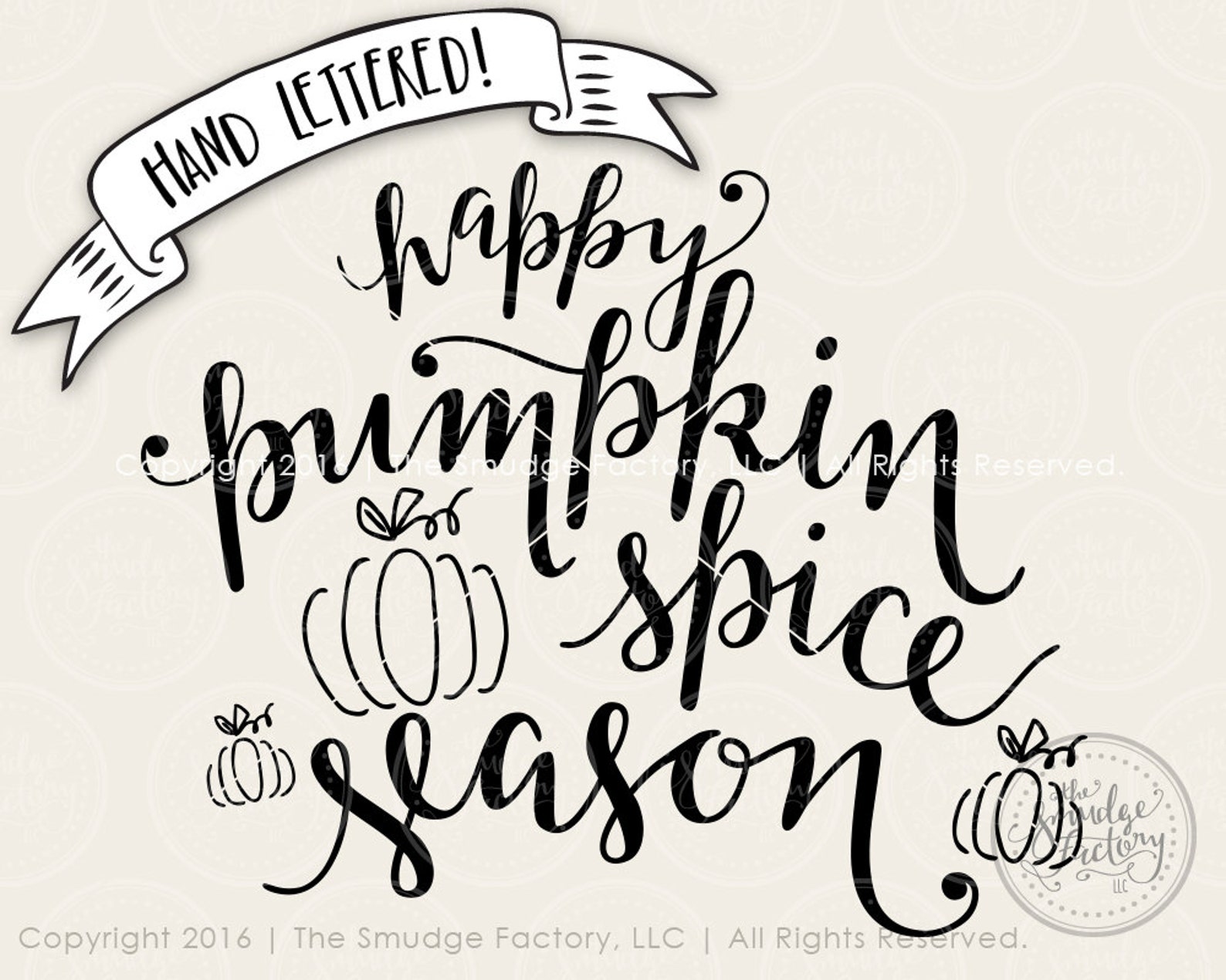 Happy Pumpkin Spice Season Printable File, Pumpkin DIY Print, Hand ...