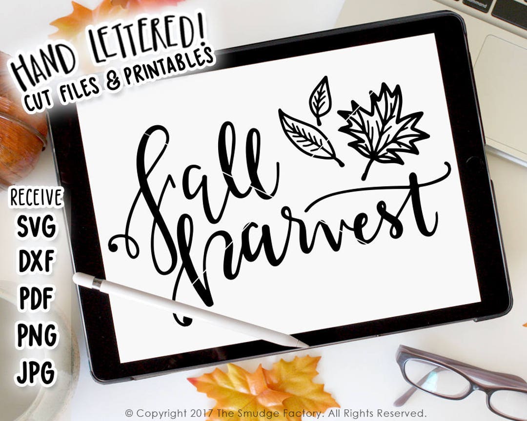 Fall Harvest SVG Fall Leaves Cutting File, Silhouette SVG Cricut ...