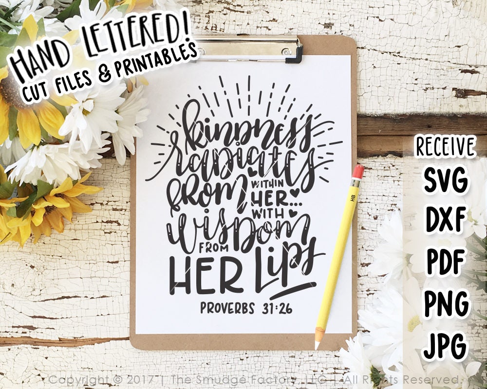 Bible Verse SVG Cut File Proverbs SVG DXF Hand Lettered | Etsy