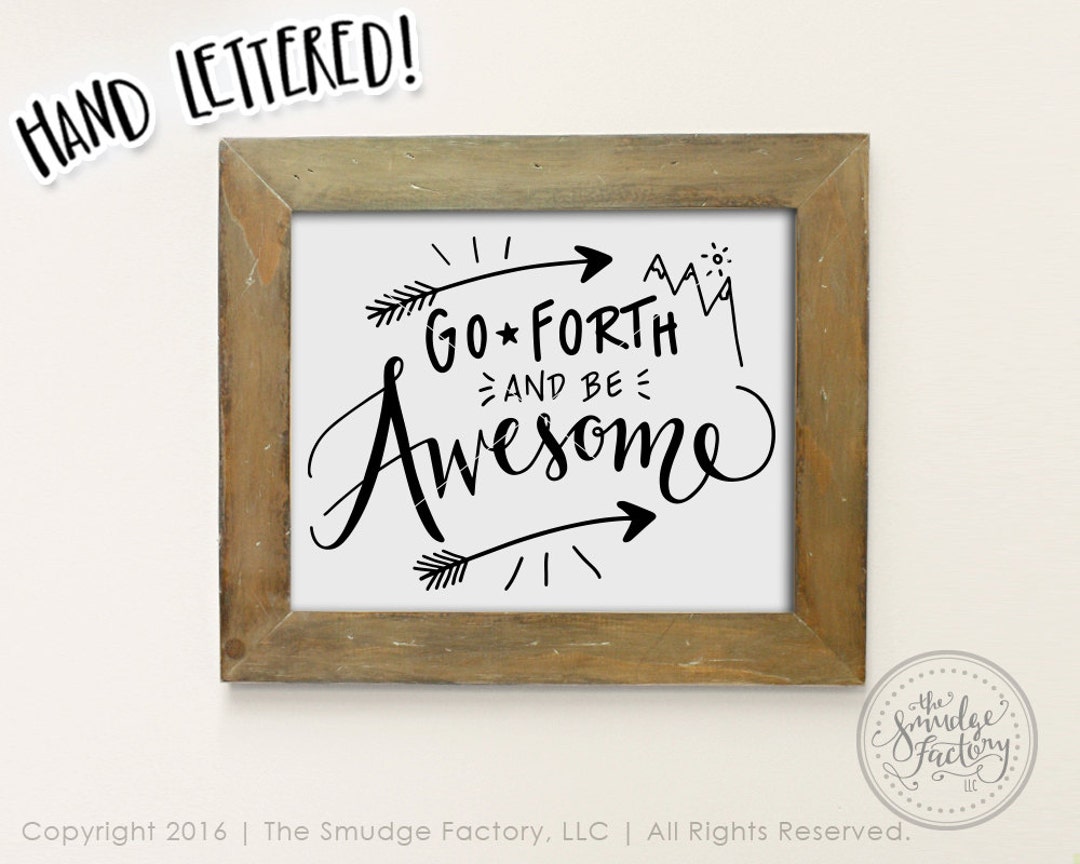 Be Awesome Printable File, Wanderlust, Adventure DIY Print, Hand ...