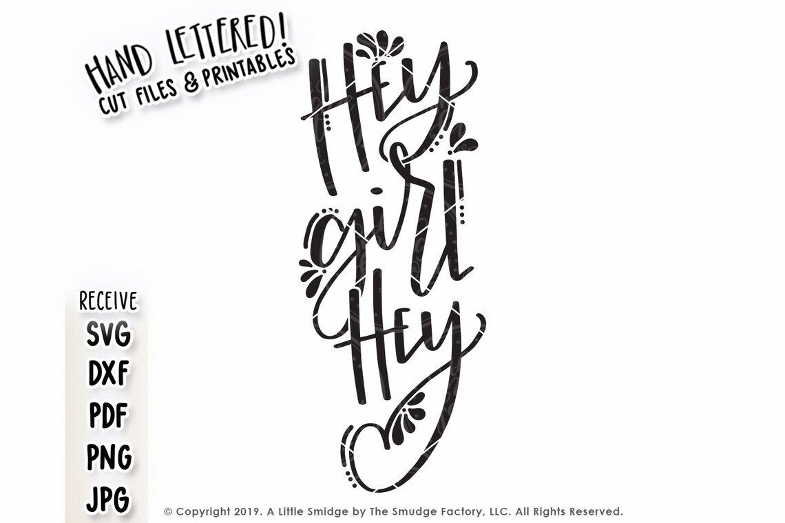 Hey Girl Hey SVG Cut File Hello Cutting File Baby Girl Cut | Etsy
