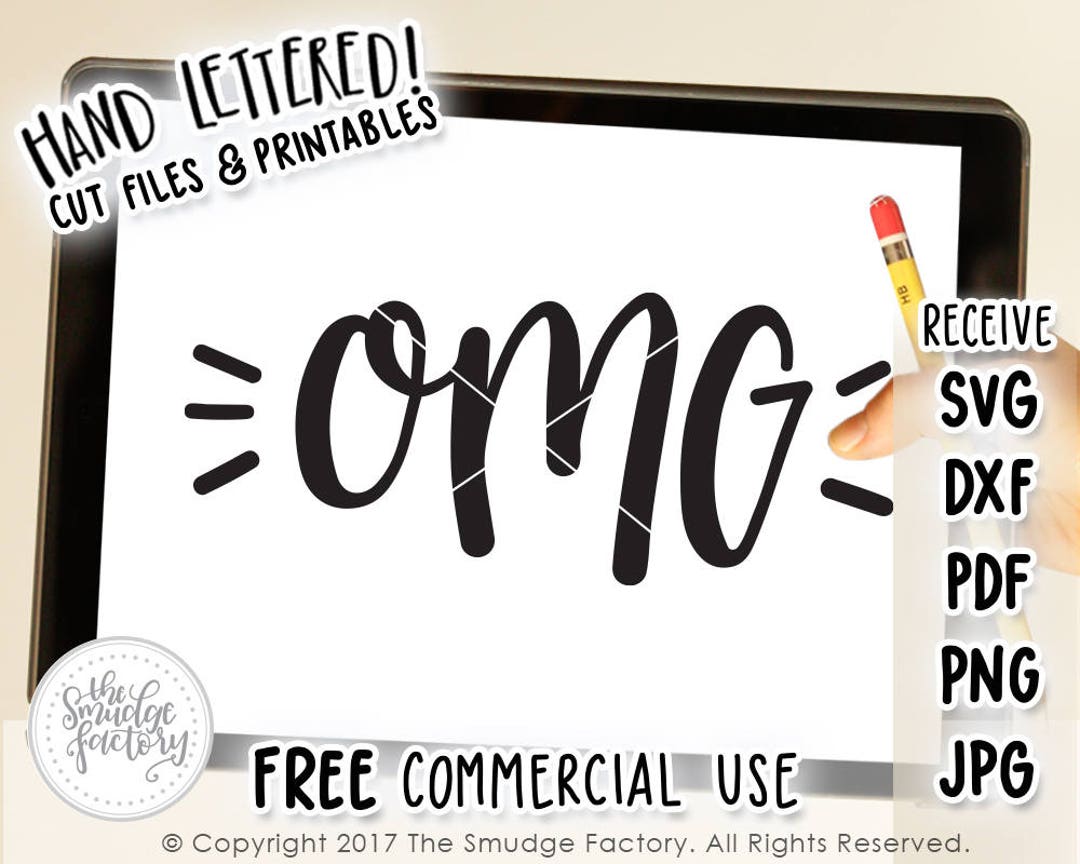 OMG SVG Cut File, Oh My Gosh, Silhouette, Cricut, Expression, Hand ...