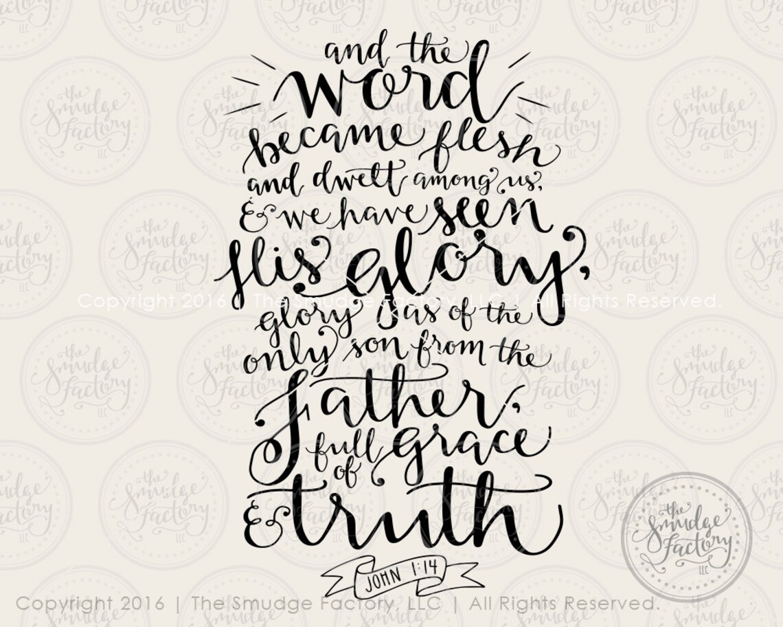 Bible Verse SVG Cut File John 1:14 And the Word Became | Etsy