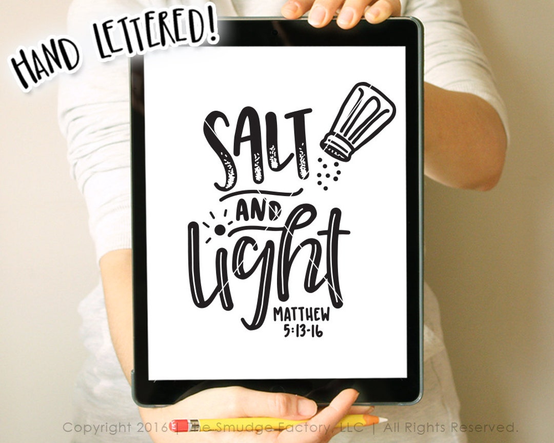 Salt and Light SVG, Matthew 5:13-16, Bible Verse SVG, Silhouette Cameo ...