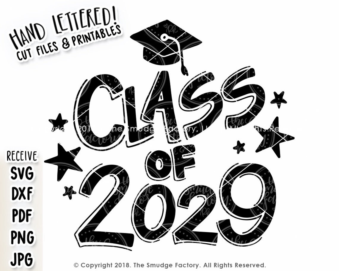 Class of 2029 SVG Kindergarten SVG Cut File Hand Lettered - Etsy