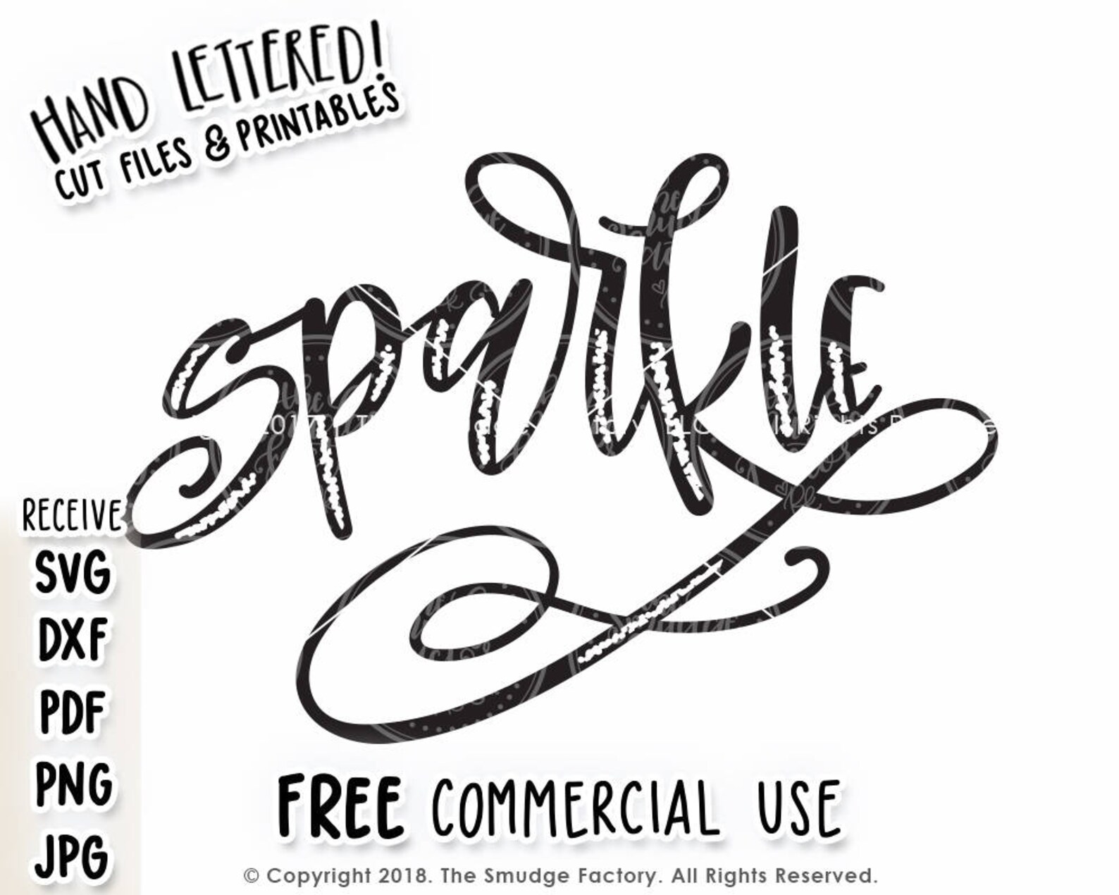 Sparkle SVG Cut File, Hand Lettered Printable (digital Download) - Etsy