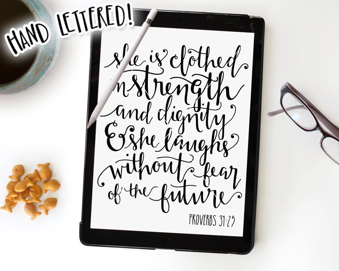 Proverbs 31 SVG, Strength and Dignity, Hand Lettered (digital File) - Etsy