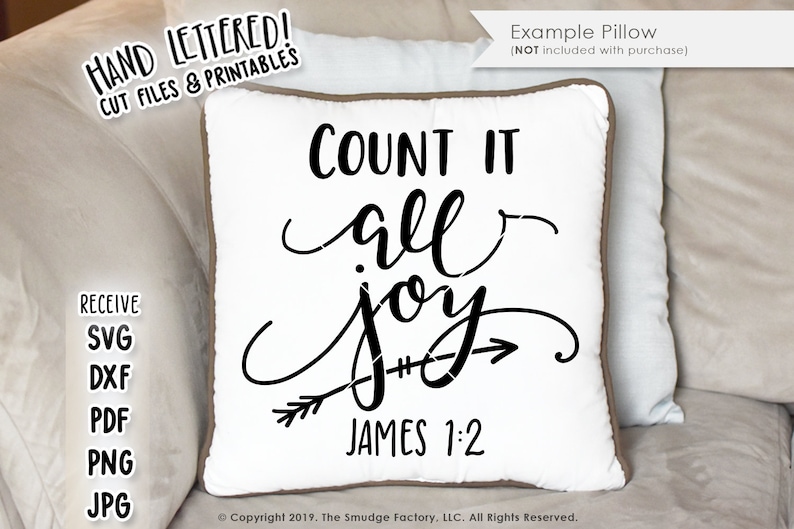 Bible Verse SVG Printable Count It All Joy Print Hand - Etsy