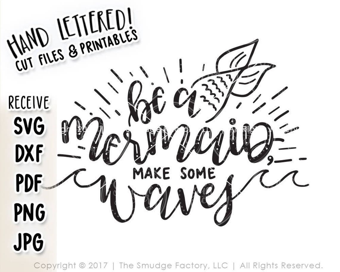 Mermaid Printable File Be A Mermaid Make Some Waves Mermaid - Etsy