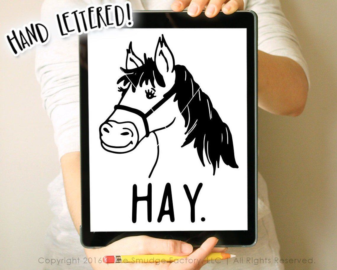 Horse Printable File Hand Drawn Horse Vector File Horse DIY | Etsy
