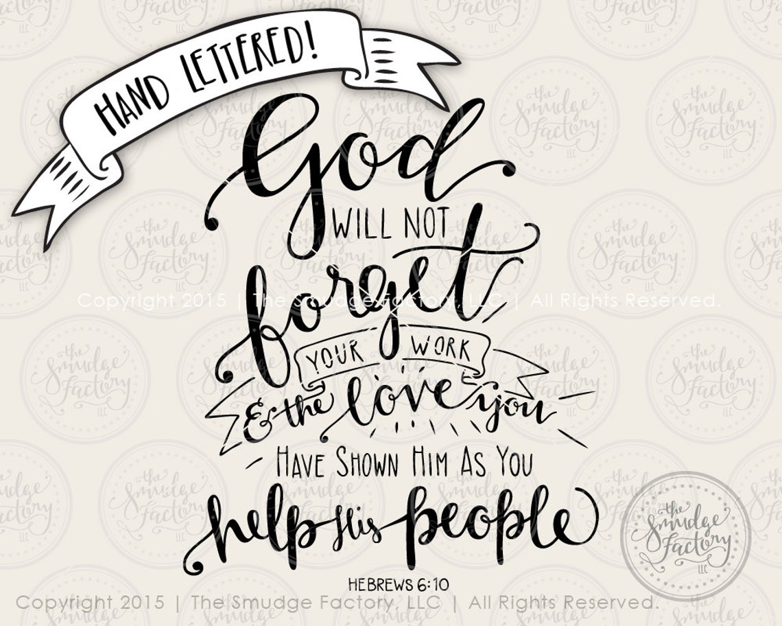 Hebrews 6:10 Printable File, Bible Verse DIY Wall Art Print, Download ...