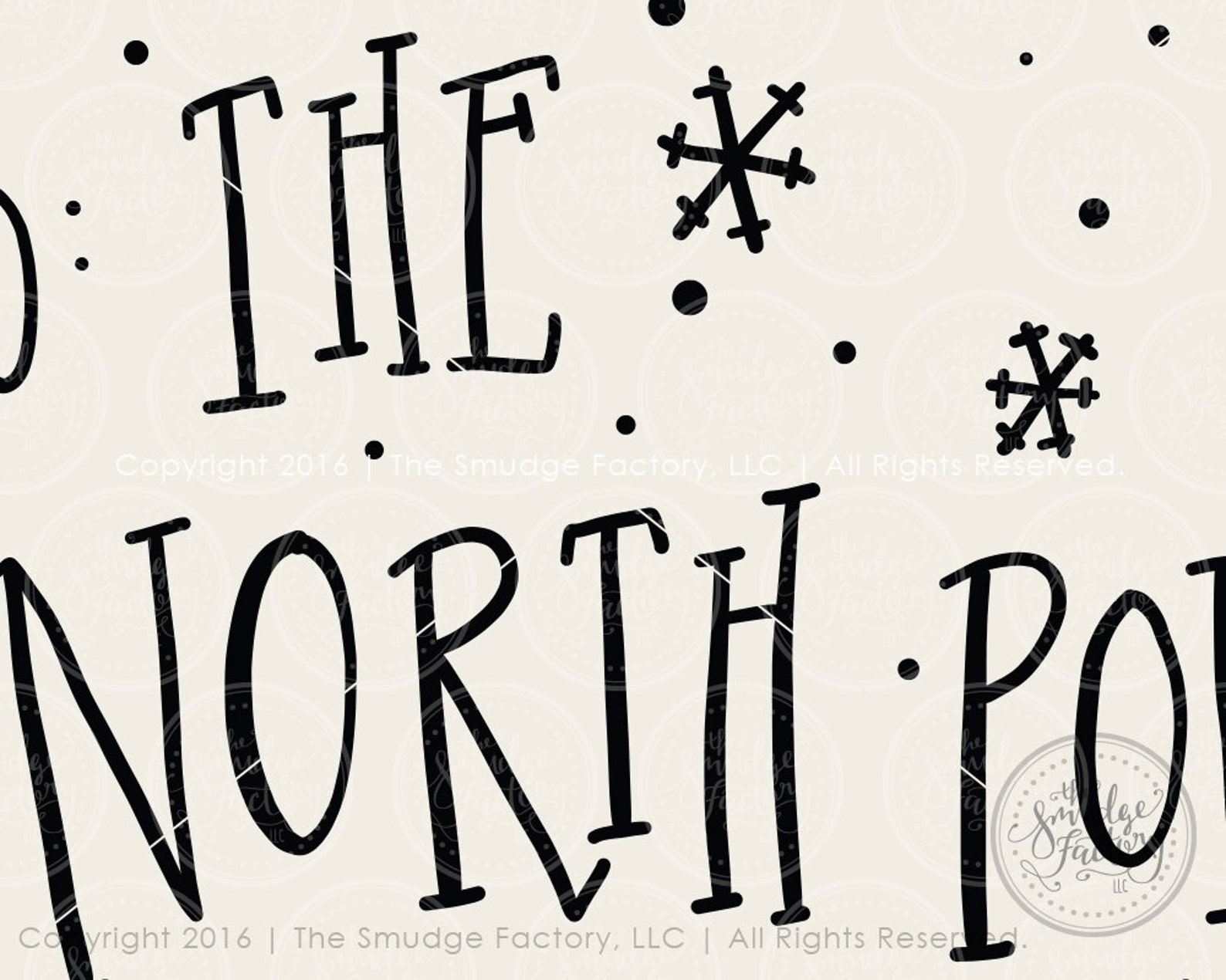 North Pole Printable File Santa Claus Christmas Vector Hand - Etsy