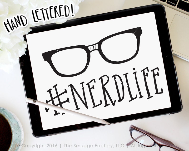 Nerd Printable Nerd Life Clipart Hand Drawn Geek DIY Print - Etsy