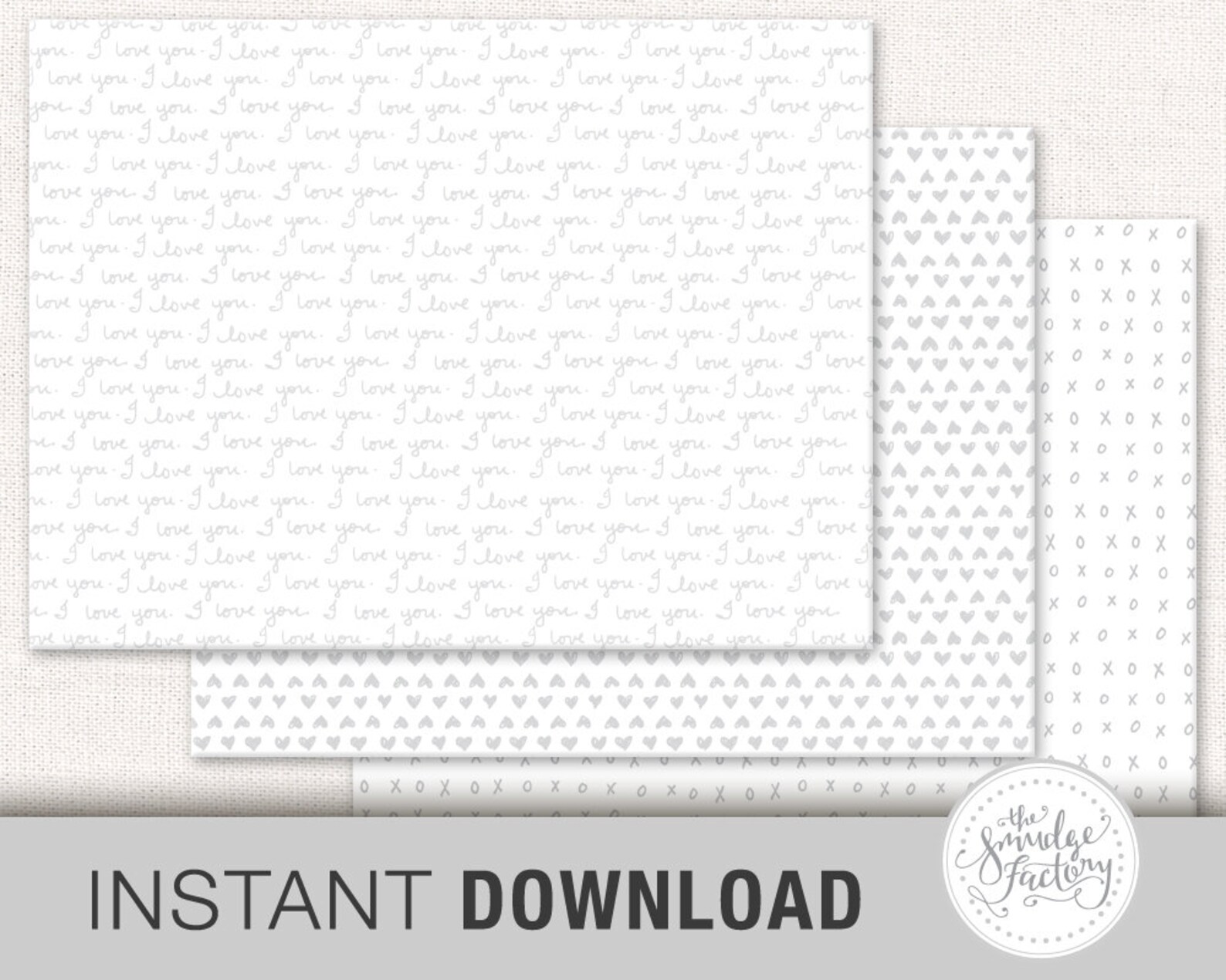 Printable Valentine's Envelopes, Love Patterns (DIY Digital Download ...