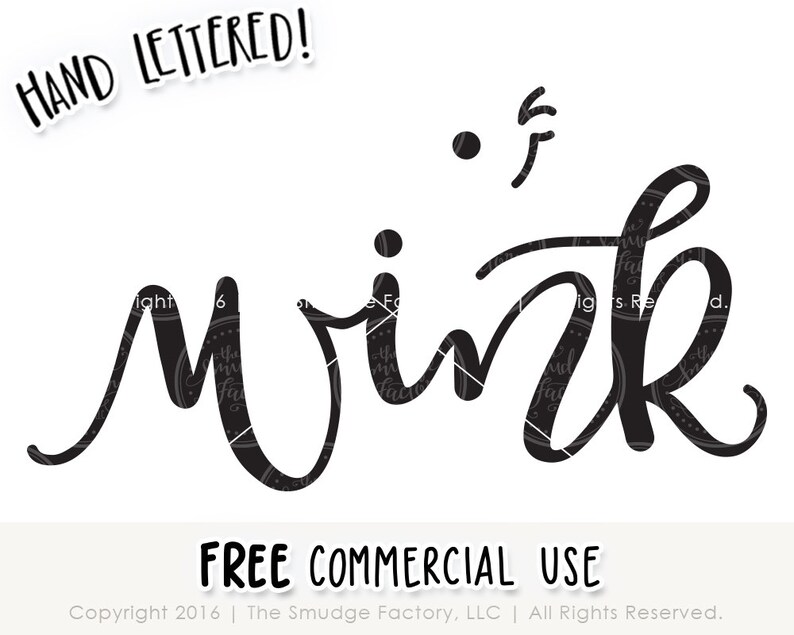 Wink SVG Cut File Wink Vector Clipart Hand Lettered SVG - Etsy