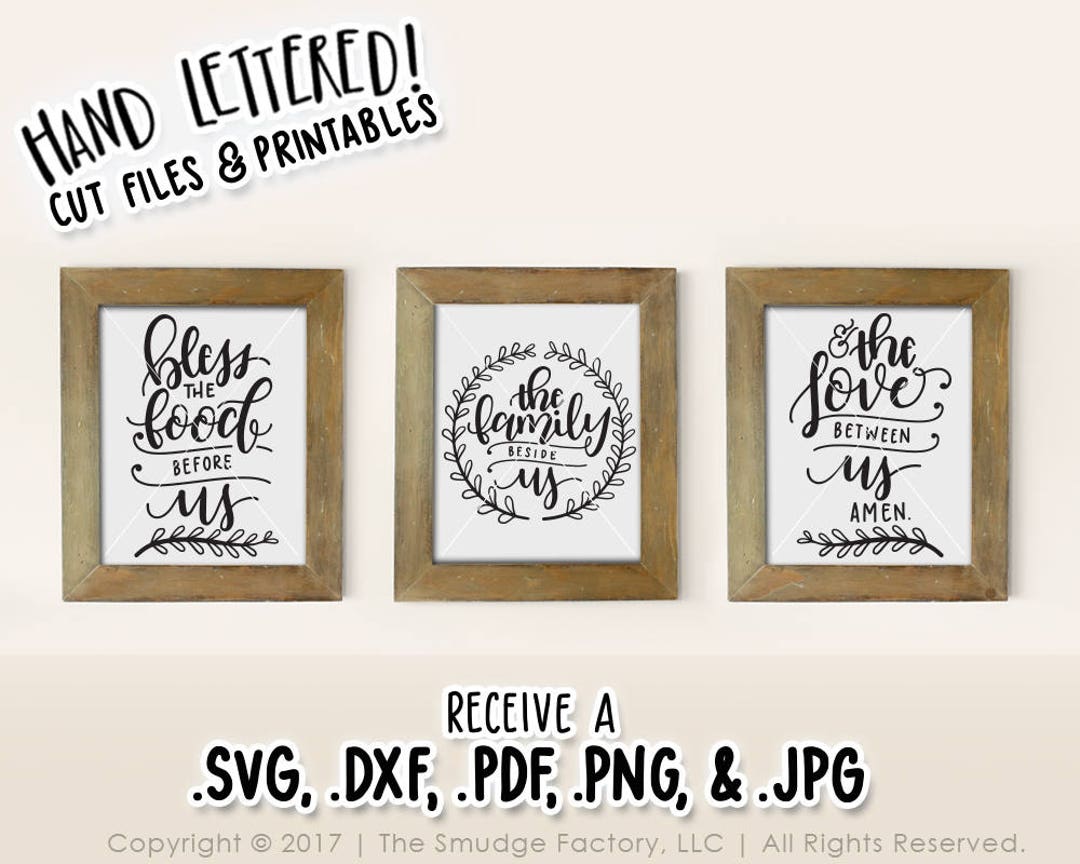 Bless the Food Before Us, Bible Verse SVG, Printable Wall Art, Dinner ...