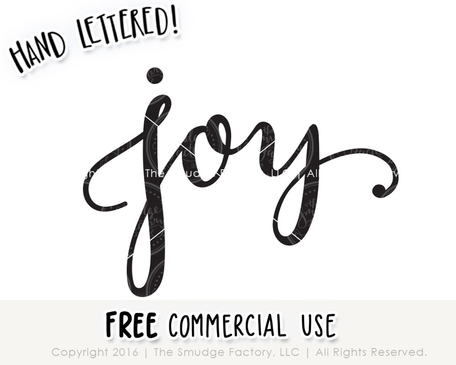 Joy SVG Cut File Hand Lettered Silhouette Cricut - Etsy