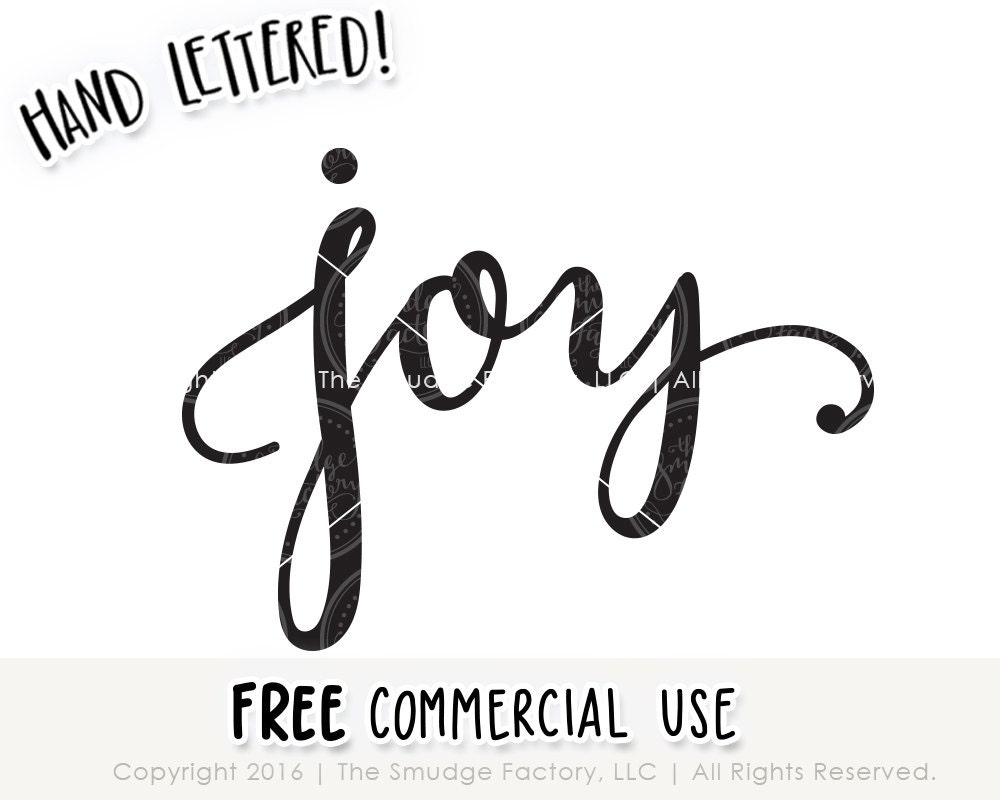 Joy SVG Cut File Hand Lettered Silhouette Cricut | Etsy