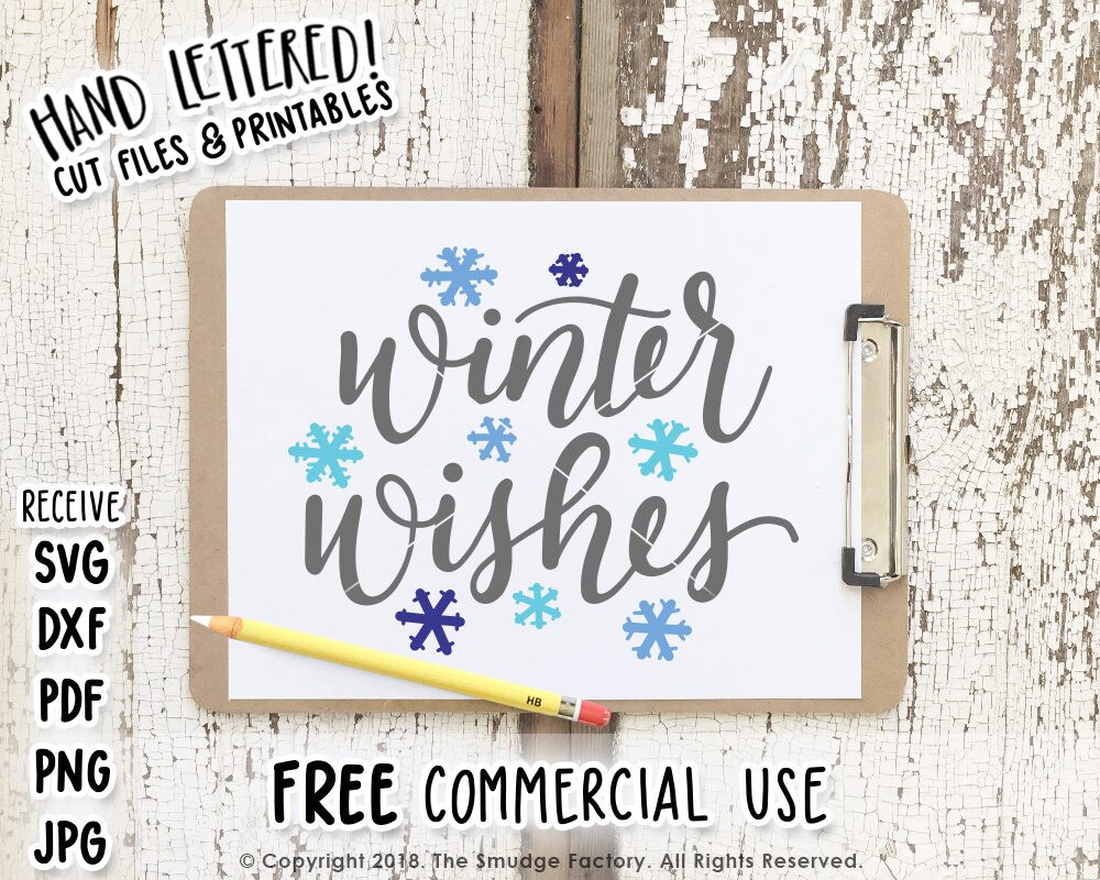 Winter Wishes SVG Cut File Winter SVG Snow SVG Silhouette | Etsy