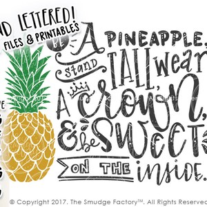 Pineapple Printable, Be A Pineapple, Stand Tall, Wear A Crown Print, Be ...
