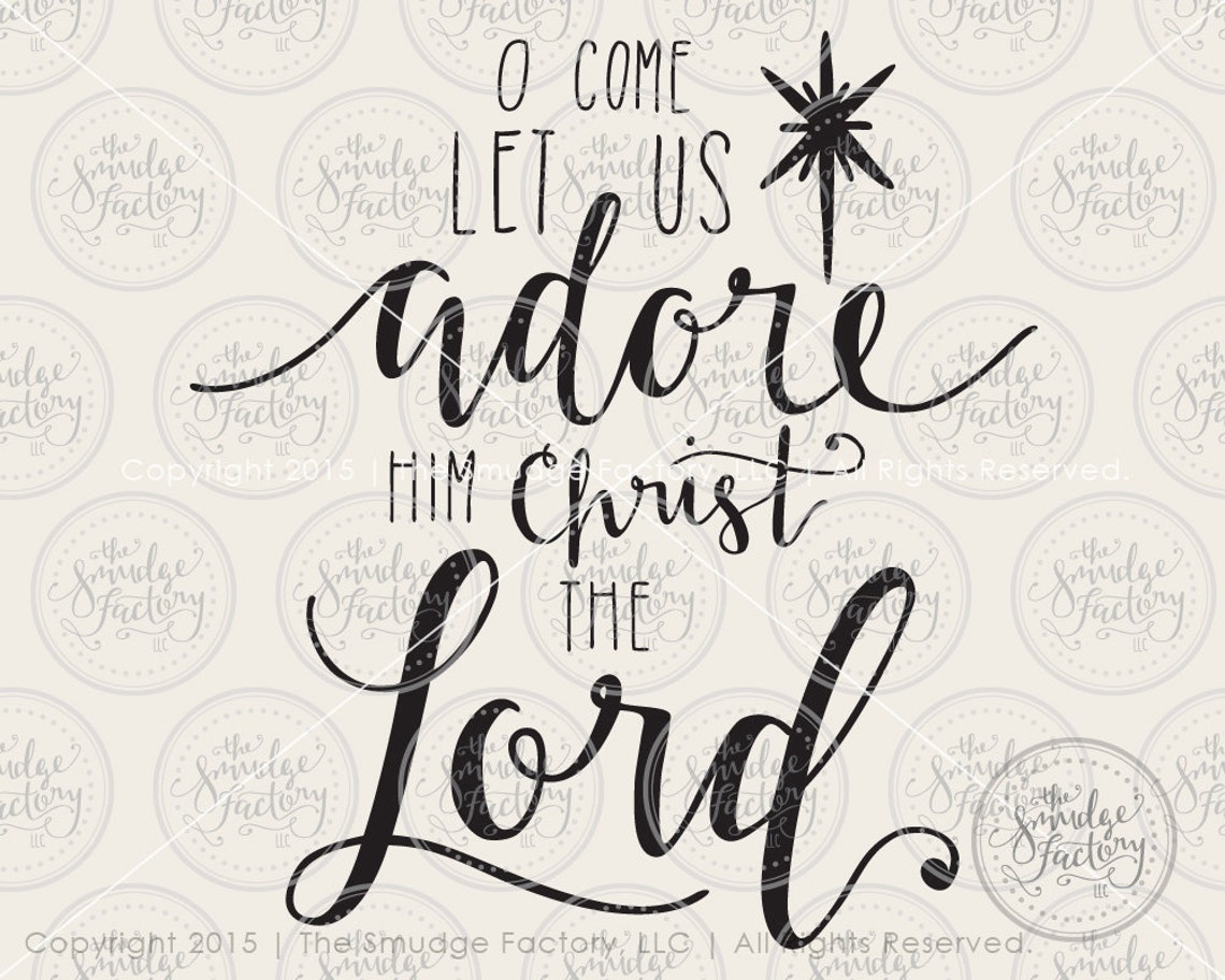 Christmas Printable 8 X 10 O Come Let Us Adore Him Hand | Etsy